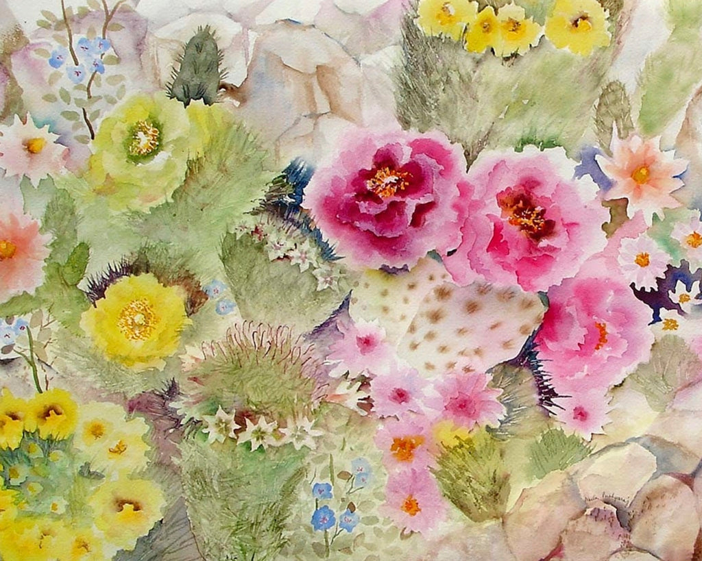 Blooming Cacti - Neela Pushparaj Art Prints - Museum Quality Art