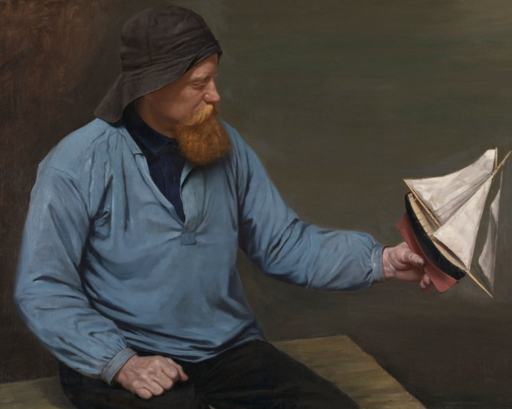 CONTEMPLATING HIS MODEL BOAT | Museum Quality Art
