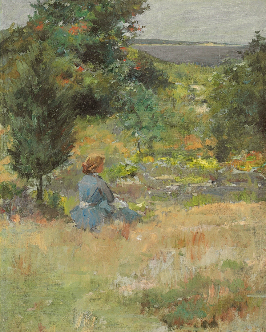 Girl at Shinnecock Hills - William Merritt Chase - Museum Quality Art