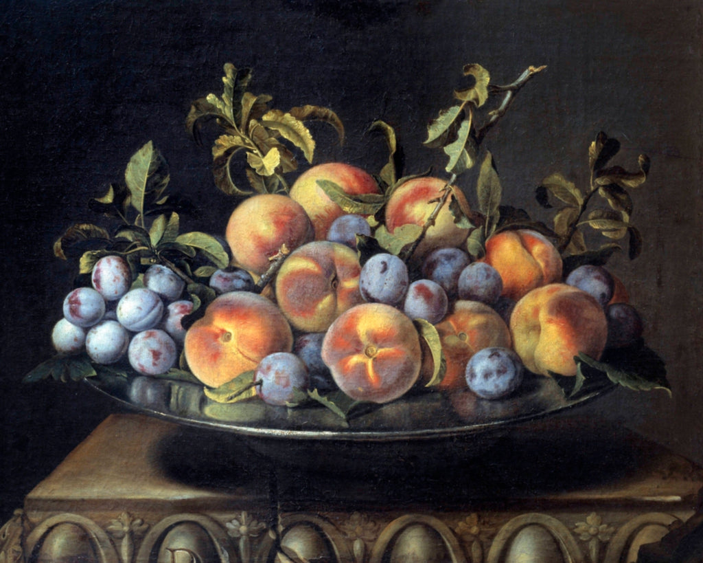 PEACHES AND PLUMS IN A TIN DISH | Museum Quality Art