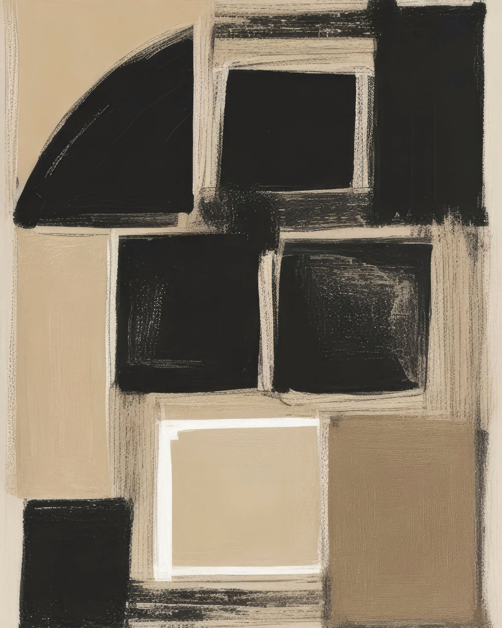 Randomly - Dan Hobday Neutral Modern Artwork - Museum Quality Art