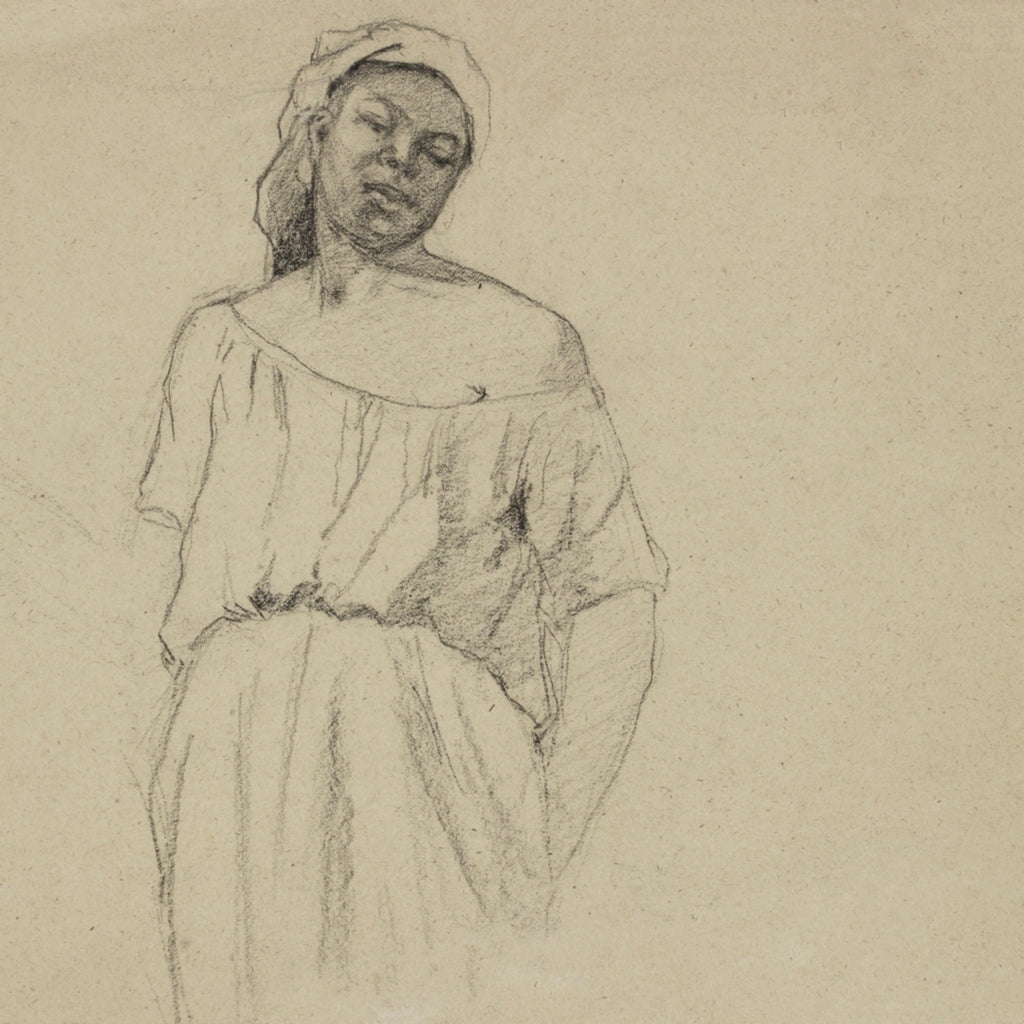 Study of a Black Woman - Camille Pissarro Sketches - Museum Quality Art
