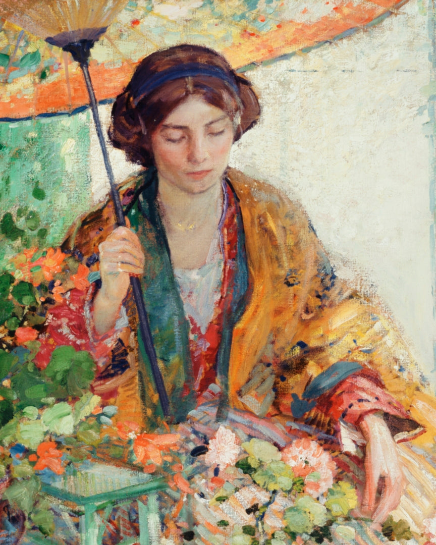 Woman with a Parasol - Richard Emil Miller Art Prints - Museum Quality Art